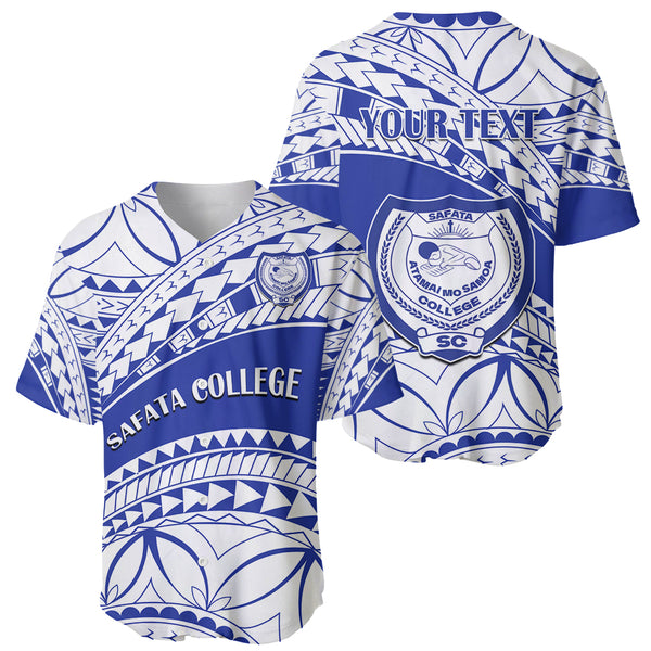 Personalised Samoa Safata College Baseball Jersey Samoan Pattern LT14