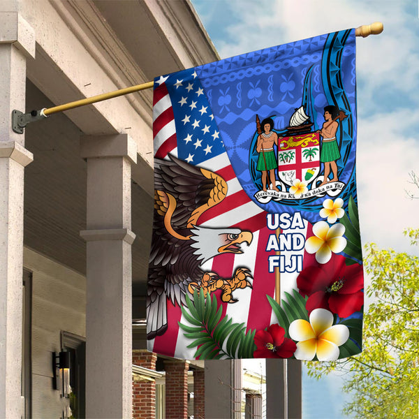 United States And Fiji Garden Flag USA Flag Eagle Mix Fijian Coat Of ...