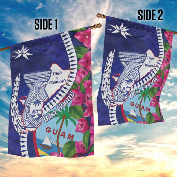 Biba Guam Liberation Day Garden Flag Tano y Chamoru Latte Stone Blue LT14
