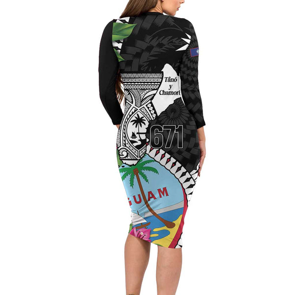 Biba Guam Liberation Day Long Sleeve Bodycon Dress Tano y Chamoru Latte ...