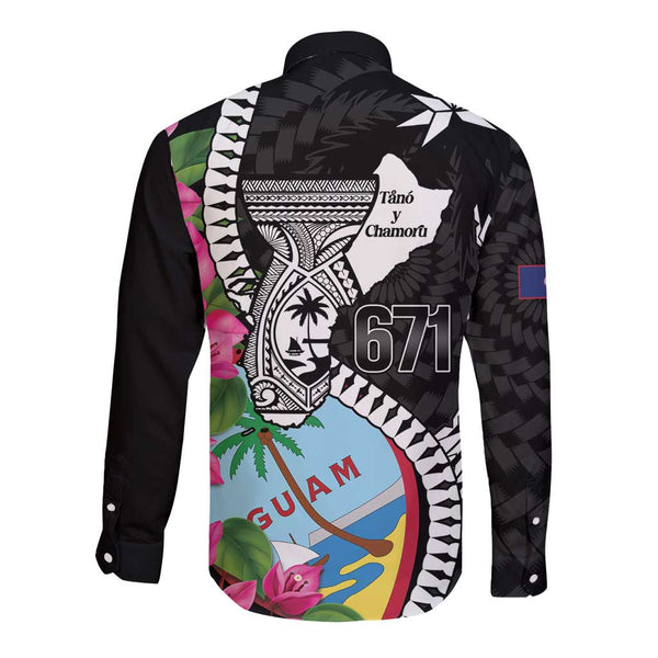Biba Guam Liberation Day Long Sleeve Button Shirt Tano y Chamoru Latte ...