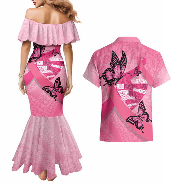 Polynesia Breast Cancer Awareness Month Couples Matching Mermaid Dress ...