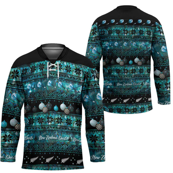 New Zealand Darts Christmas Hockey Jersey Merry Xmas Aotearoa Maori ...