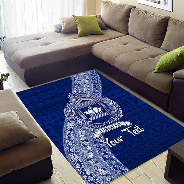 Personalised Fiji Queen Victoria School Area Rug Fijian Tapa Pattern LT14