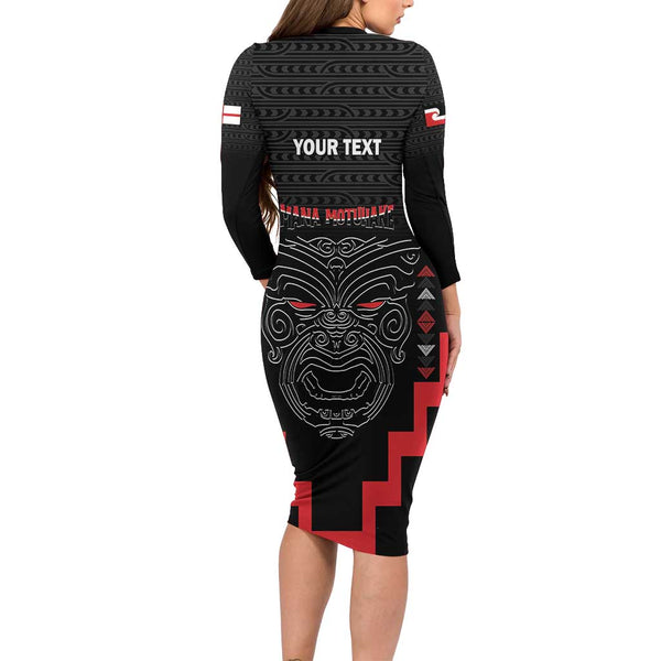 Personalised Toitu Te Tiriti Mana Maori Motuhake Long Sleeve Bodycon ...