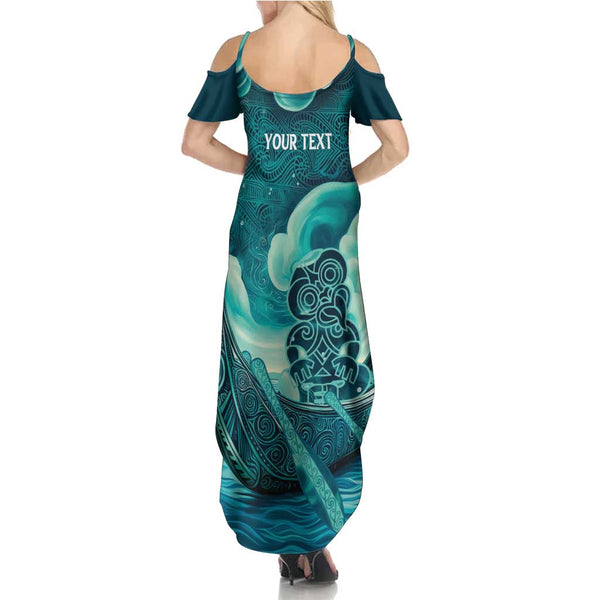 Personalised New Zealand Waitangi Day Summer Maxi Dress Hei Tiki With ...