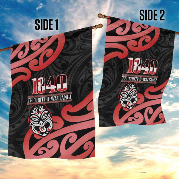New Zealand 1840 Waitangi Day Garden Flag Aotearoa Haka Mask - Red ...