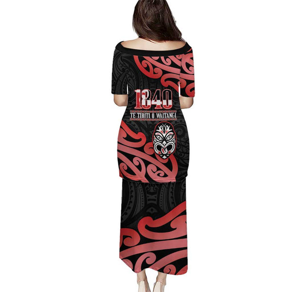 New Zealand 1840 Waitangi Day Puletasi Aotearoa Haka Mask - Red Version ...