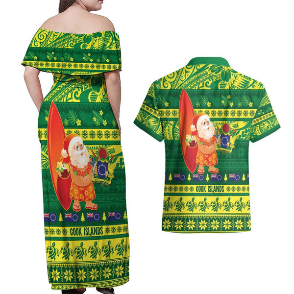 Cook Islands Christmas Couples Matching Off Shoulder Maxi Dress and ...