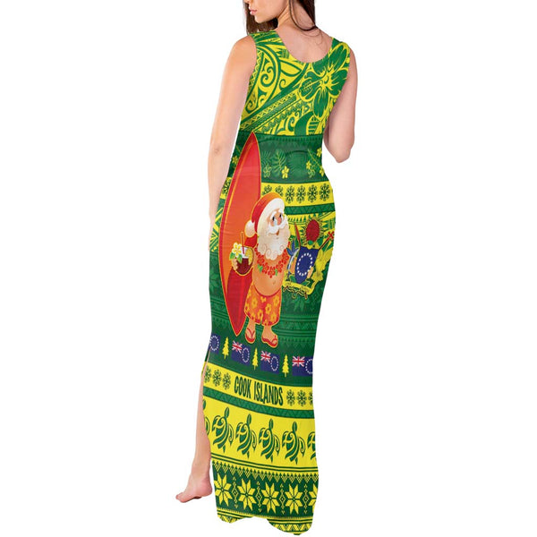 Cook Islands Christmas Tank Maxi Dress Surfing Santa Mere Kiritimiti LT14