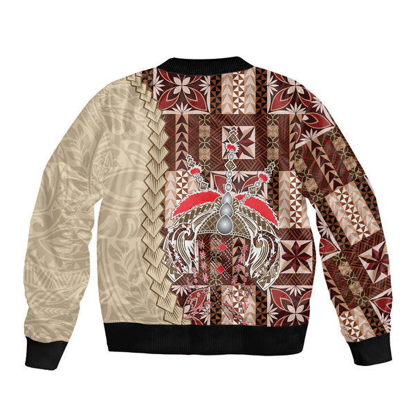 Samoa Tapau Sleeve Zip Bomber Jacket Samoan Siapo Pattern LT14