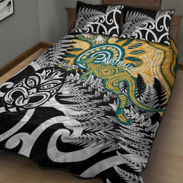 New Zealand Australia Rugby Quilt Bed Set Wallabies Aboriginal All ...