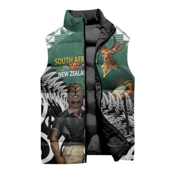 New Zealand South Africa Rugby Custom Sleeveless Puffer Jacket ...