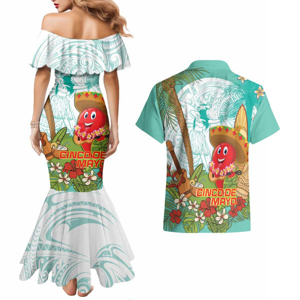 Hawaii Cinco de Mayo Couples Matching Mermaid Dress and Hawaiian Shirt ...