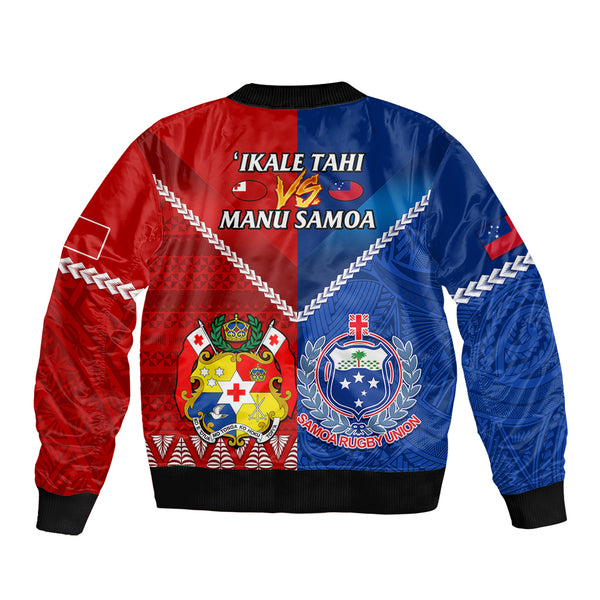 Samoa And Tonga Rugby Bomber Jacket 2023 World Cup Manu Samoa With ...