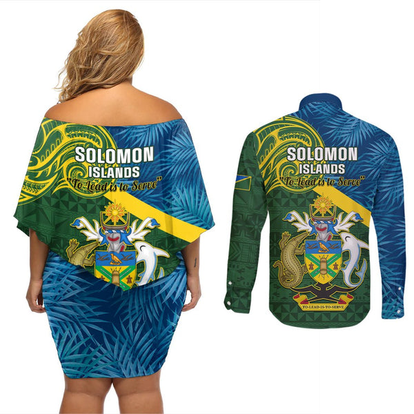 Solomon Islands Couples Matching Off Shoulder Short Dress and Long ...