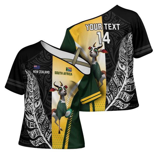 New Zealand and South Africa Rugby Custom Cross Shoulder Shirt Maori ...