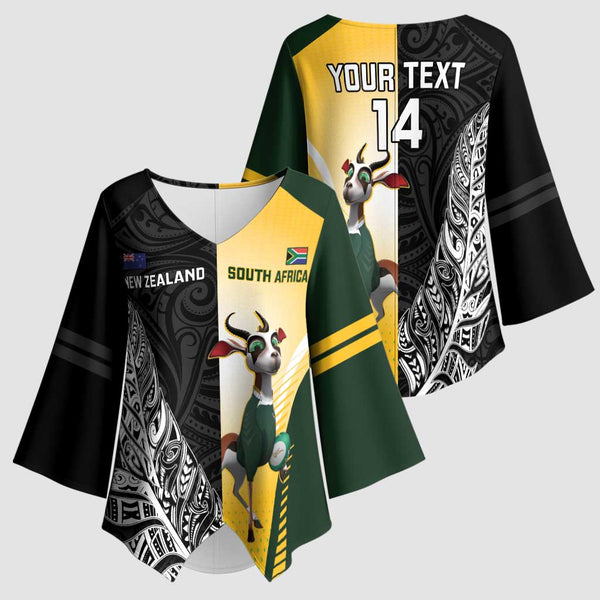 New Zealand and South Africa Rugby Custom Kimono Sleeve Blouse Maori ...