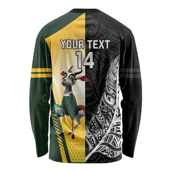New Zealand and South Africa Rugby Custom Long Sleeve Shirt Maori ...