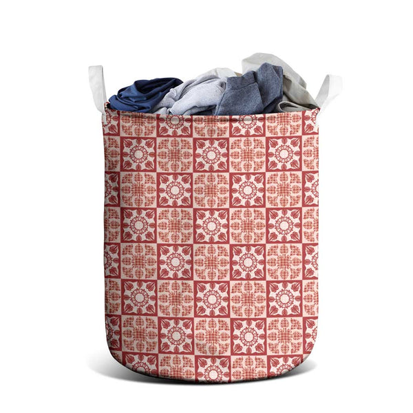 Ulaula Palaka Quilt Hawaii Laundry Basket Hawaiian Tropical Monstera ...