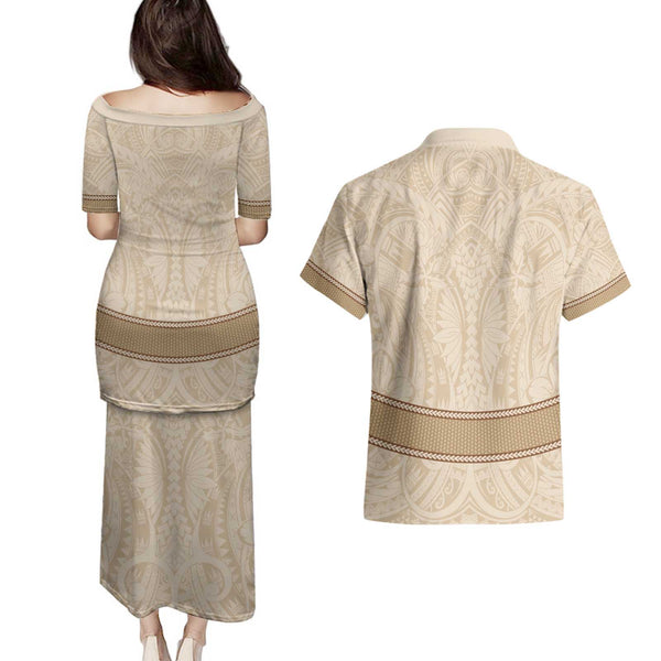 Mauri Ribaberiki Kiribati Couples Matching Puletasi and Hawaiian Shirt ...