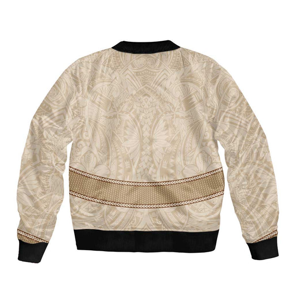 Mauri Ribaberiki Kiribati Sleeve Zip Bomber Jacket Cowrie Shells Lei ...