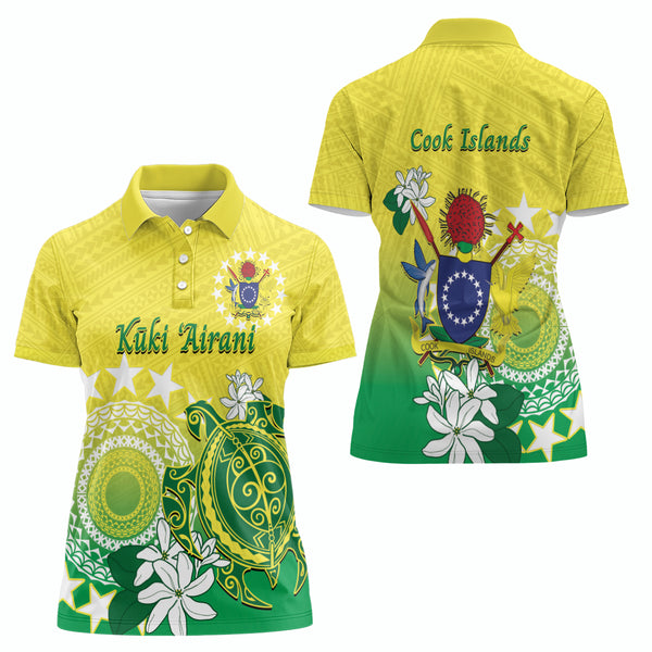 Cook Islands Independence Day Women Polo Shirt Kuki Airani Tiare Maori ...