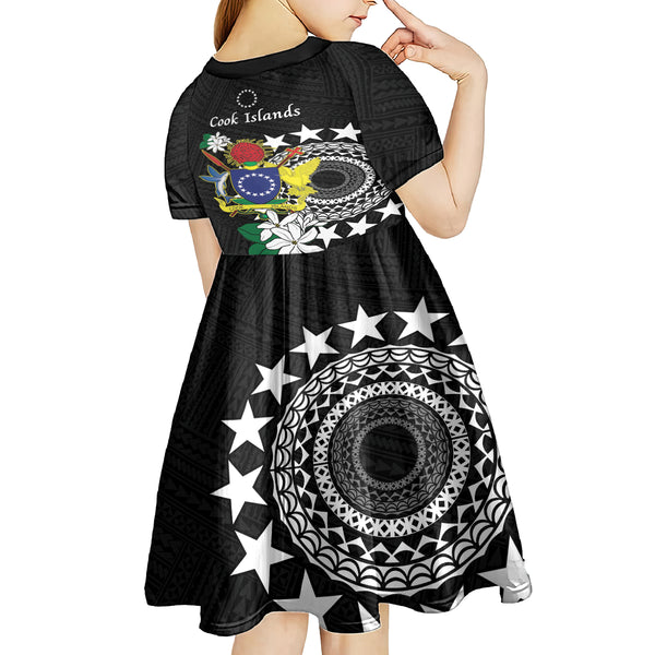 Cook Islands Independence Day Kid Short Sleeve Dress Kuki Airani Tiare ...
