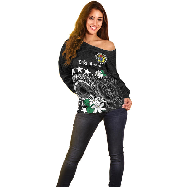 Cook Islands Independence Day Off Shoulder Sweater Kuki Airani Tiare ...