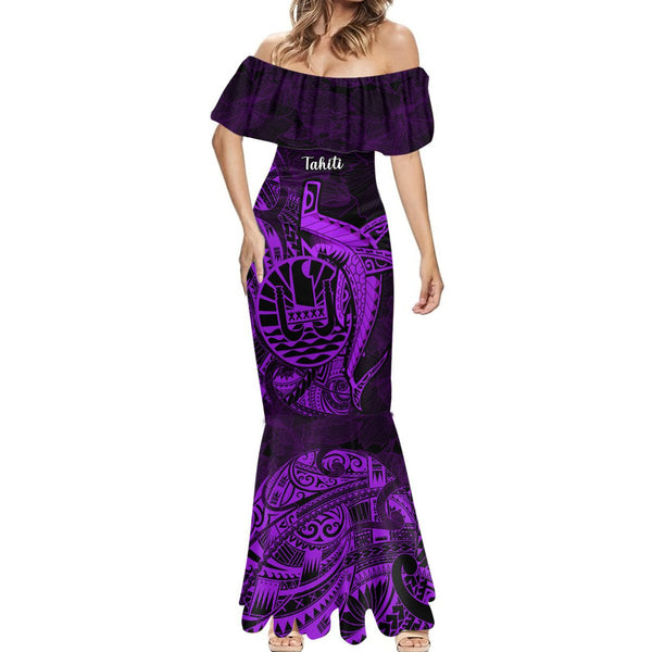 French Polynesia Tahiti Mermaid Dress Polynesian Shark Tattoo With ...