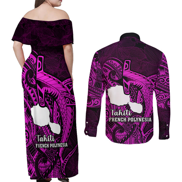 French Polynesia Tahiti Couples Matching Off Shoulder Maxi Dress and ...