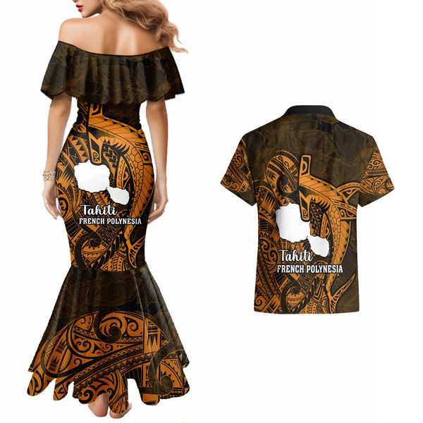 French Polynesia Tahiti Couples Matching Mermaid Dress and Hawaiian ...