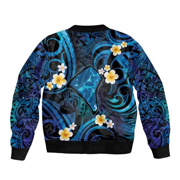 Tokelau Fakaofo Atoll Bomber Jacket Polynesian Tattoo Plumeria With Map ...