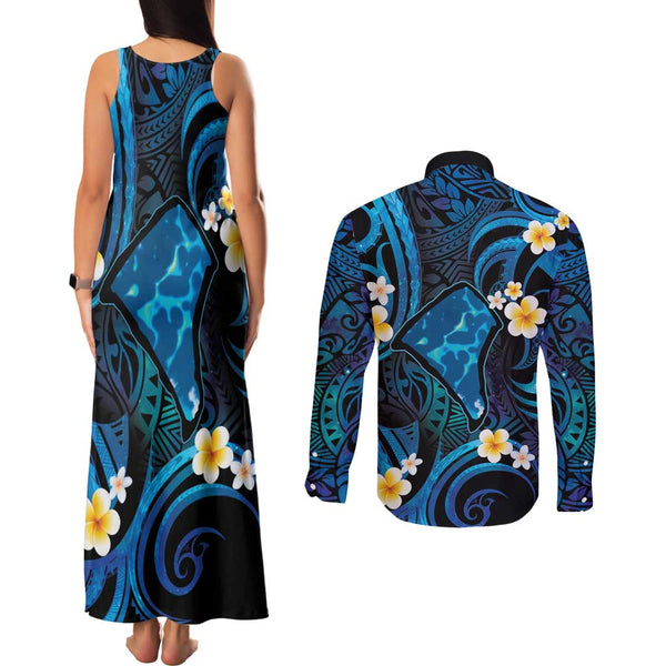 Tokelau Fakaofo Atoll Couples Matching Tank Maxi Dress and Long Sleeve ...
