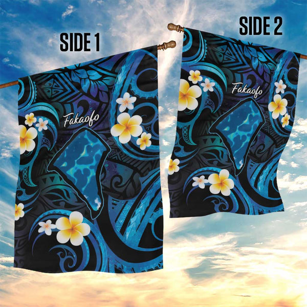 Tokelau Fakaofo Atoll Garden Flag Polynesian Tattoo Plumeria With Map LT14