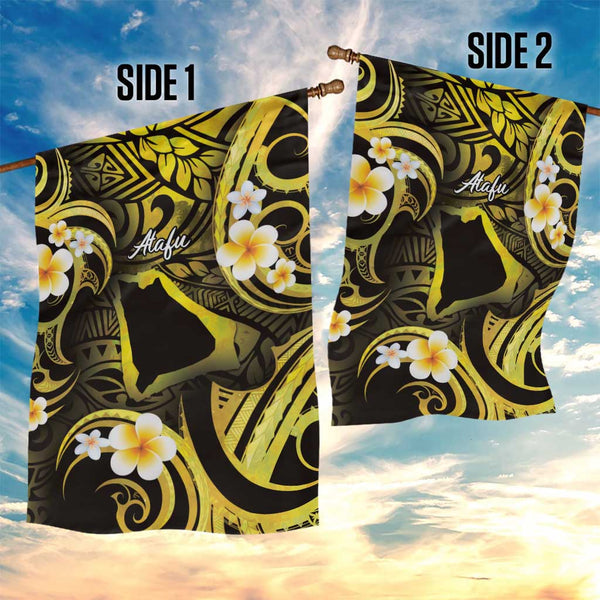Tokelau Atafu Atoll Garden Flag Polynesian Tattoo Plumeria With Map LT14