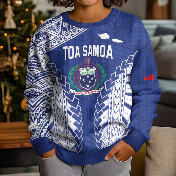 Toa Samoa Rugby Custom Kid Ugly Christmas Sweater Go Champions Pacific ...