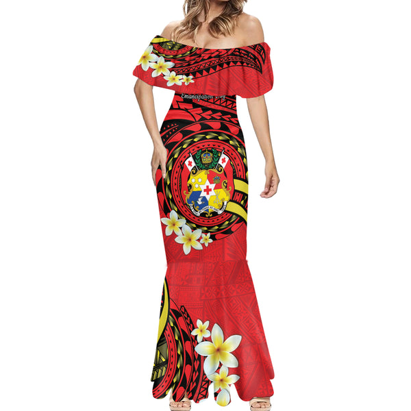 Personalised Tonga Emancipation Day Mermaid Dress Tongan Ngatu Pattern ...
