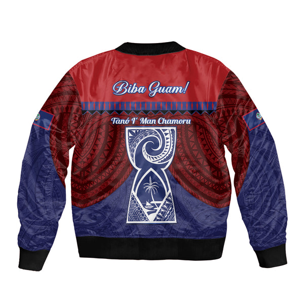 Guam Liberation Day Sleeve Zip Bomber Jacket Biba Guahan Chamorro 80th ...