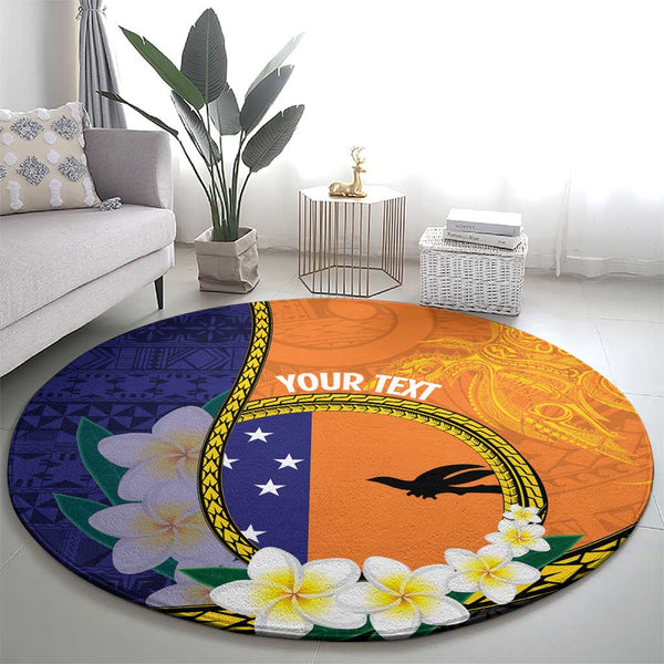 Personalised PNG Niu Ailan Round Carpet Papua New Guinea Plumeria ...