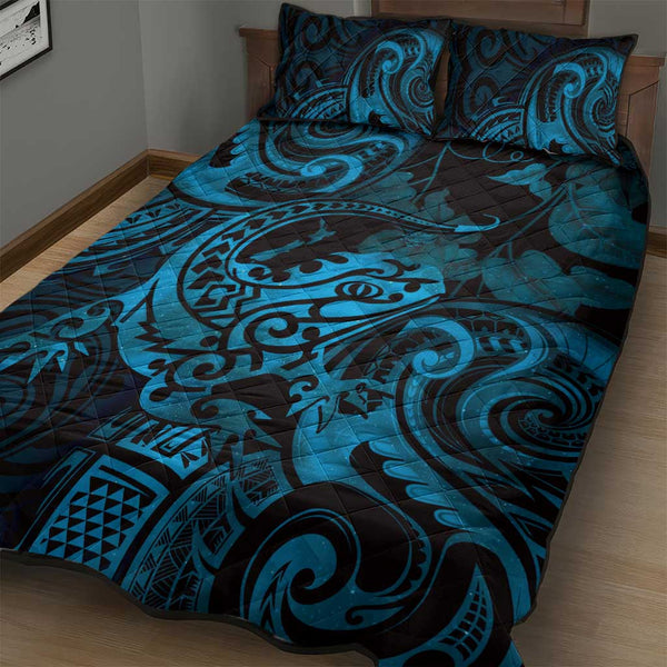 New Zealand Tuatara Quilt Bed Set Aotearoa Maori Clematis Flowers ...