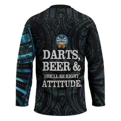 Personalized New Zealand Darts Beer Hockey Jersey Paua Shell Aotearoa ...