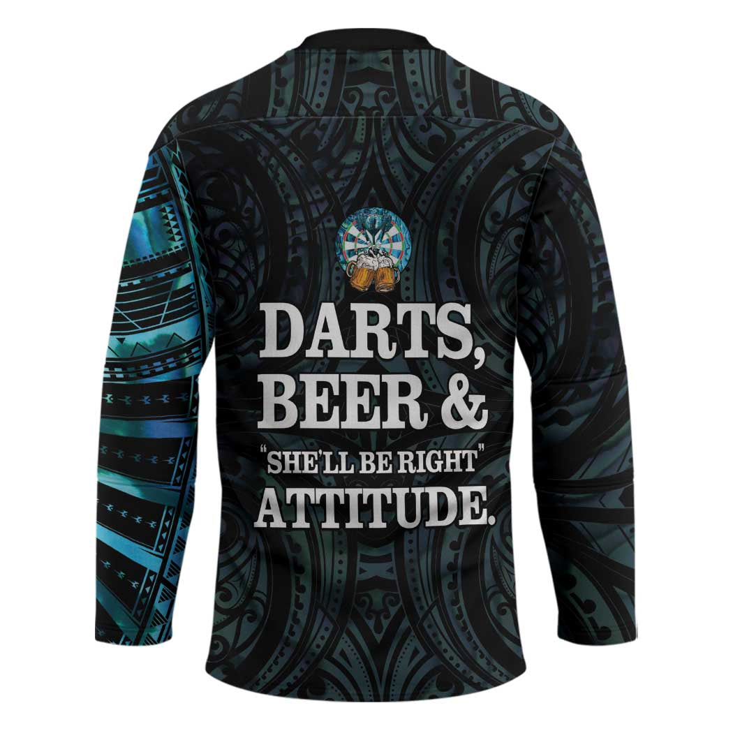 Personalized New Zealand Darts Beer Hockey Jersey Paua Shell Aotearoa ...