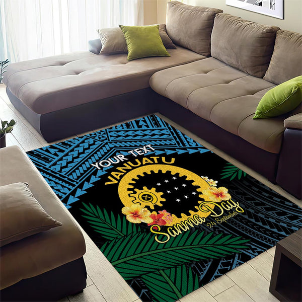 Personalised Sanma Day Area Rug Vanuatu Provinces Polynesian Pattern LT14