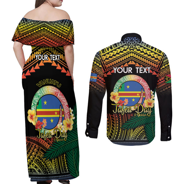 Personalised Tafea Day Couples Matching Off Shoulder Maxi Dress and ...