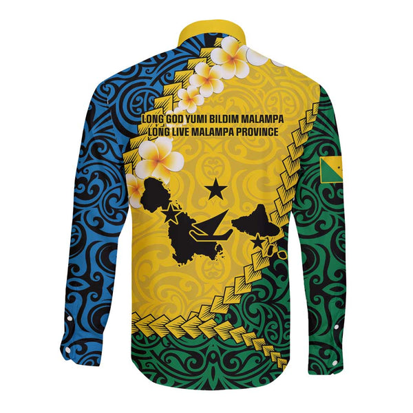 Malampa Province Long Sleeve Button Shirt Vanuatu Map - Plumeria Flag ...