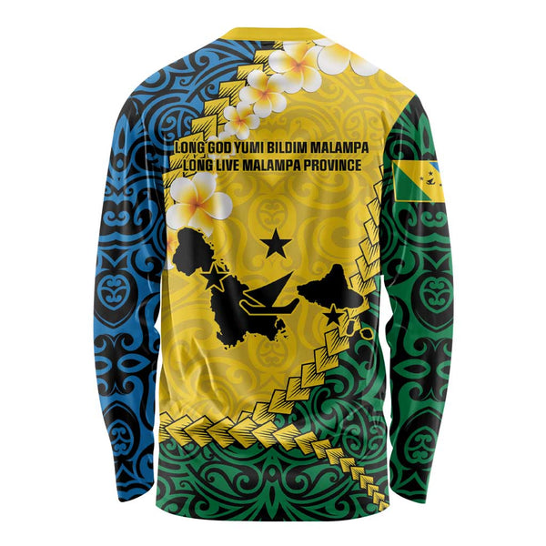 Malampa Province Long Sleeve Shirt Vanuatu Map - Plumeria Flag Color LT14