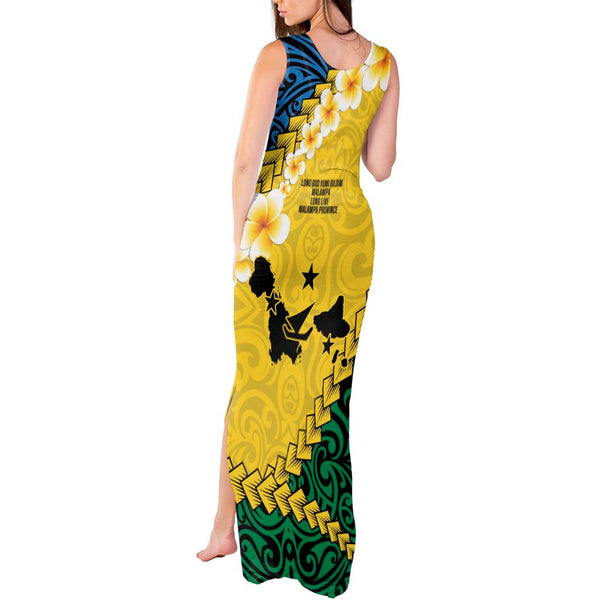 Malampa Province Tank Maxi Dress Vanuatu Map - Plumeria Flag Color LT14