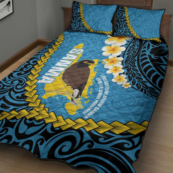 Sanma Province Quilt Bed Set Vanuatu Pattern Myna Bird - Plumeria Flag ...