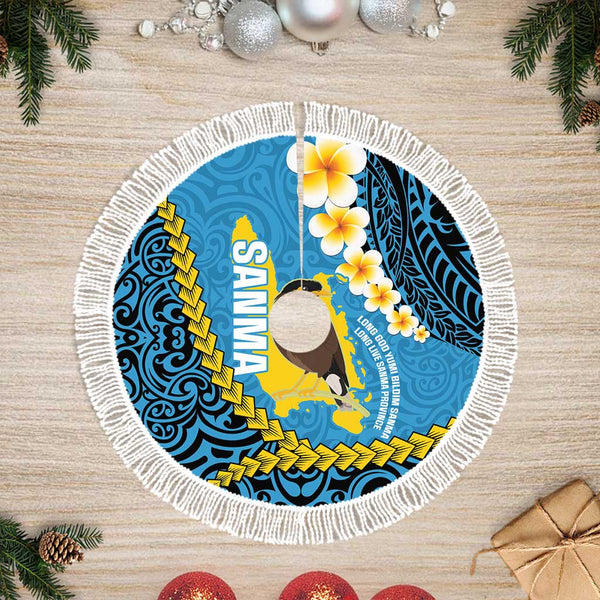 Sanma Province Tree Skirt Vanuatu Pattern Myna Bird - Plumeria Flag ...